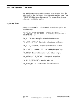 Mass Additions | PDF