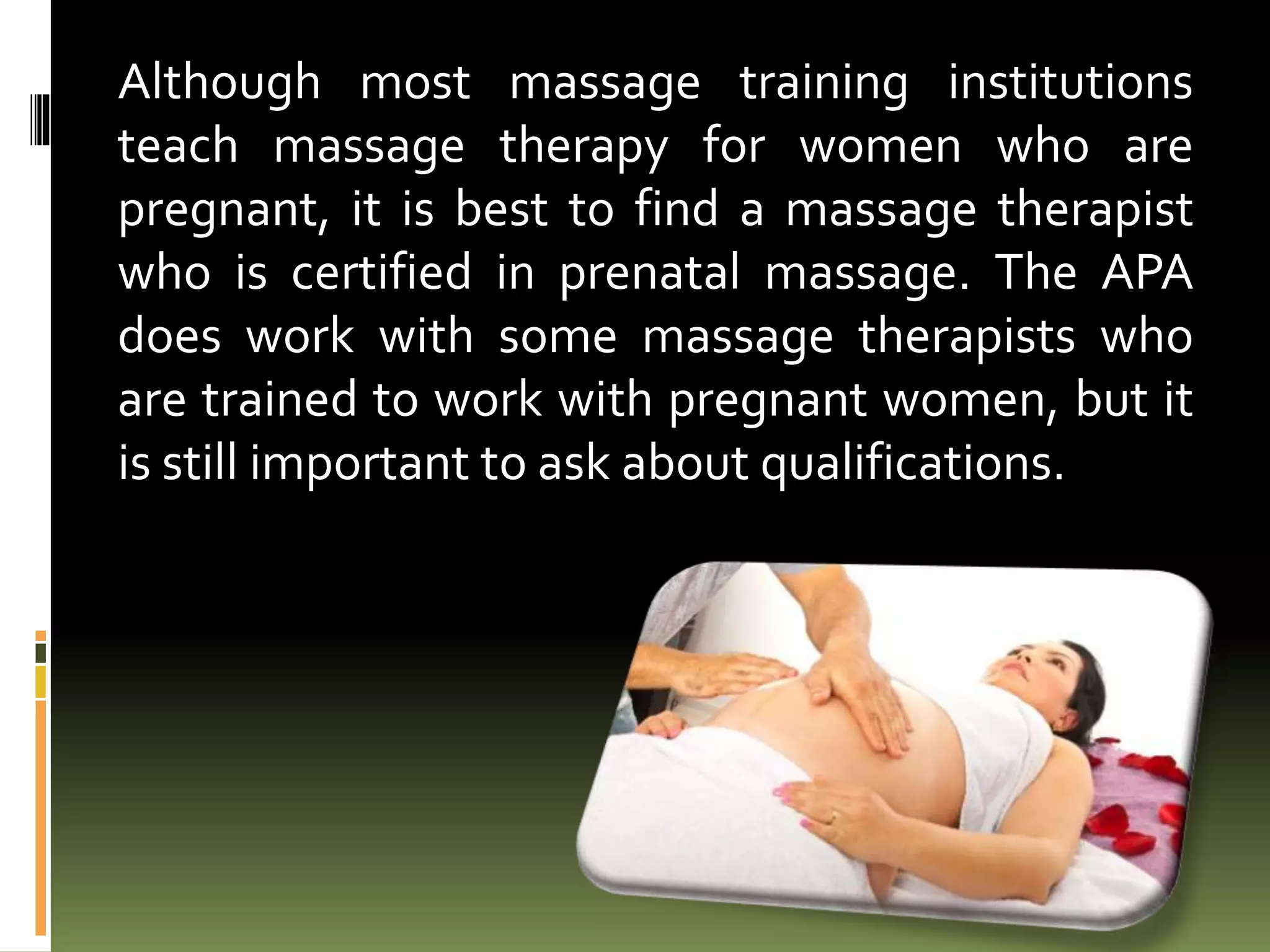 Massage and pregnancy – prenatal massage | PPTX