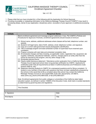California Massage Therapy Council Application for Massage School ...