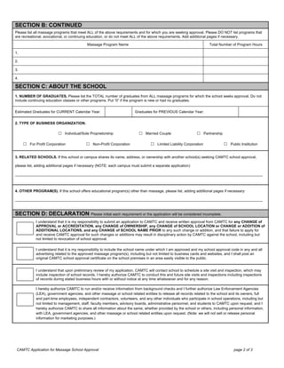 California Massage Therapy Council Application for Massage School ...