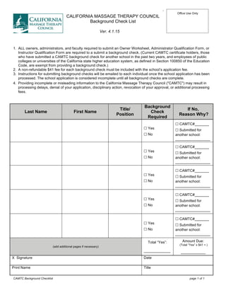 California Massage Therapy Council Application for Massage School ...