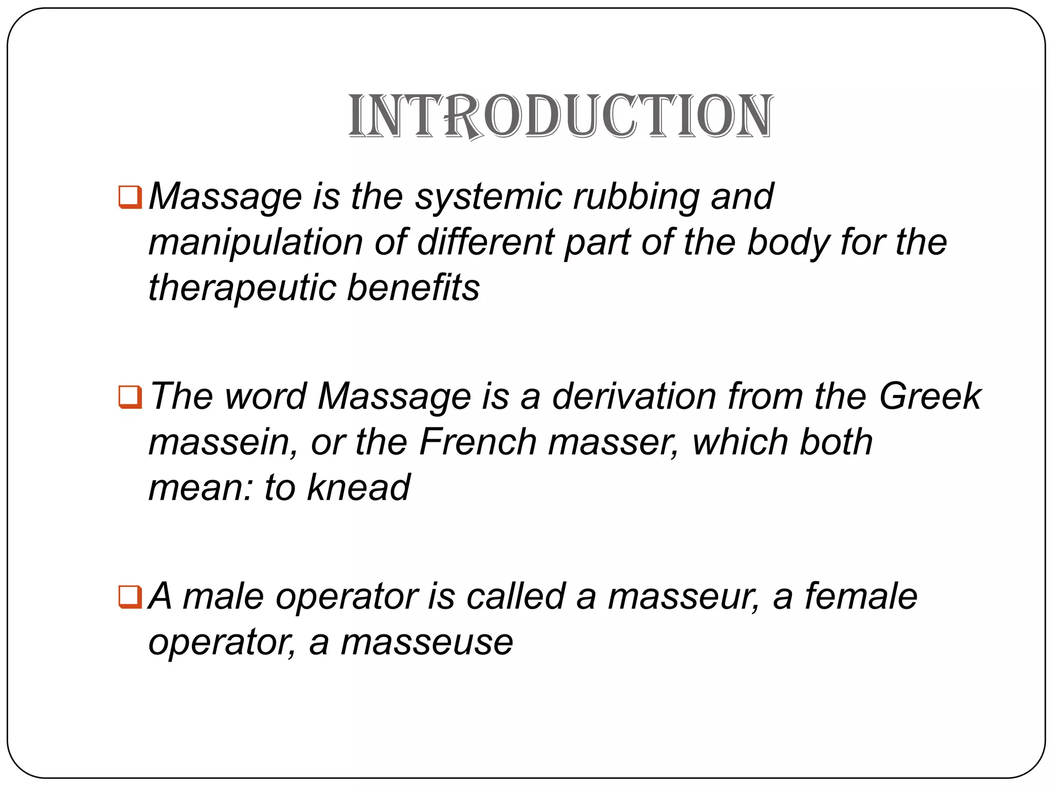 Massage therapy | PPTX