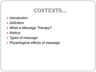Massage therapy | PPTX