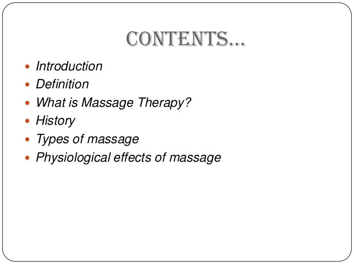 Massage Therapy