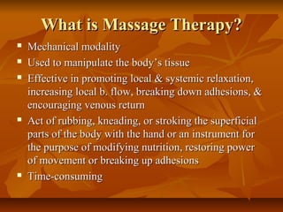 Massage therapy | PPT