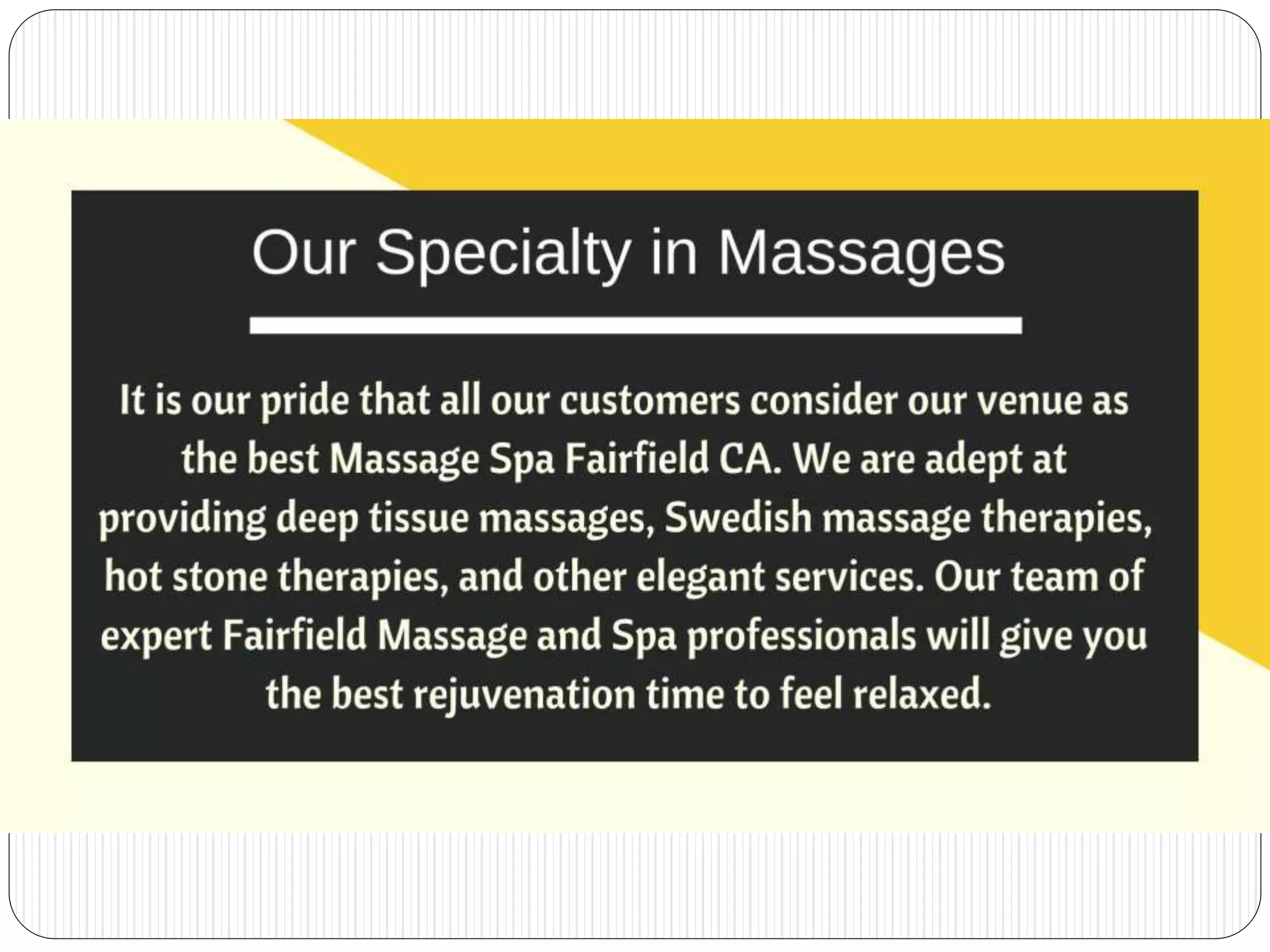Massage therapy services fairfield | PPTX