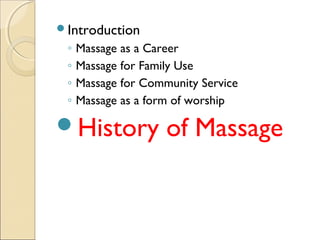 Massage training outline | PPT