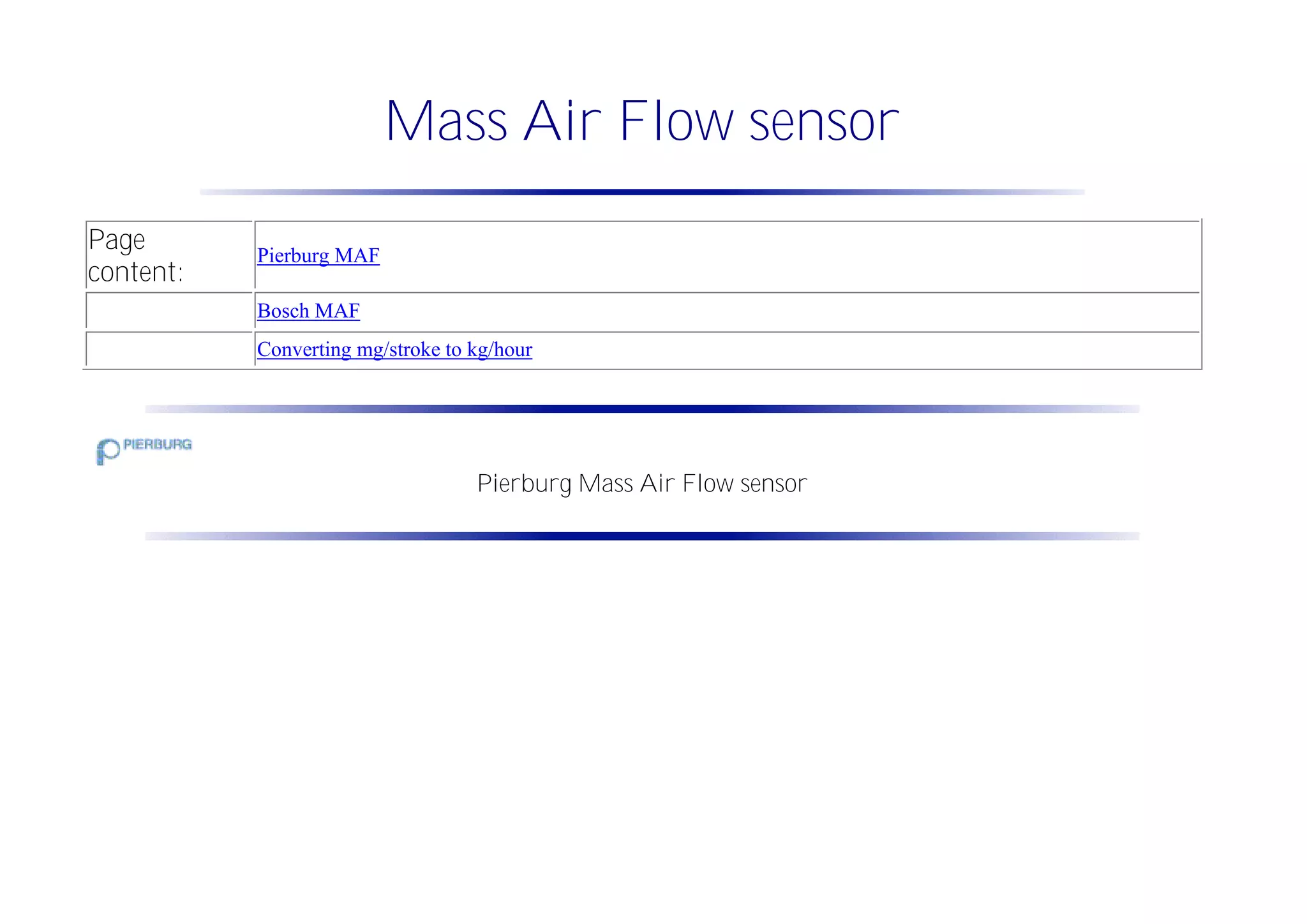Mass air flowsensor | PDF