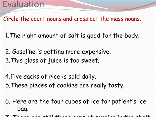 Mass and count nouns | PPT | Food & Drink