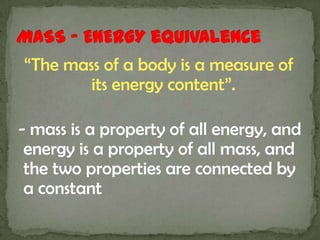 Mass and energy | PPTX
