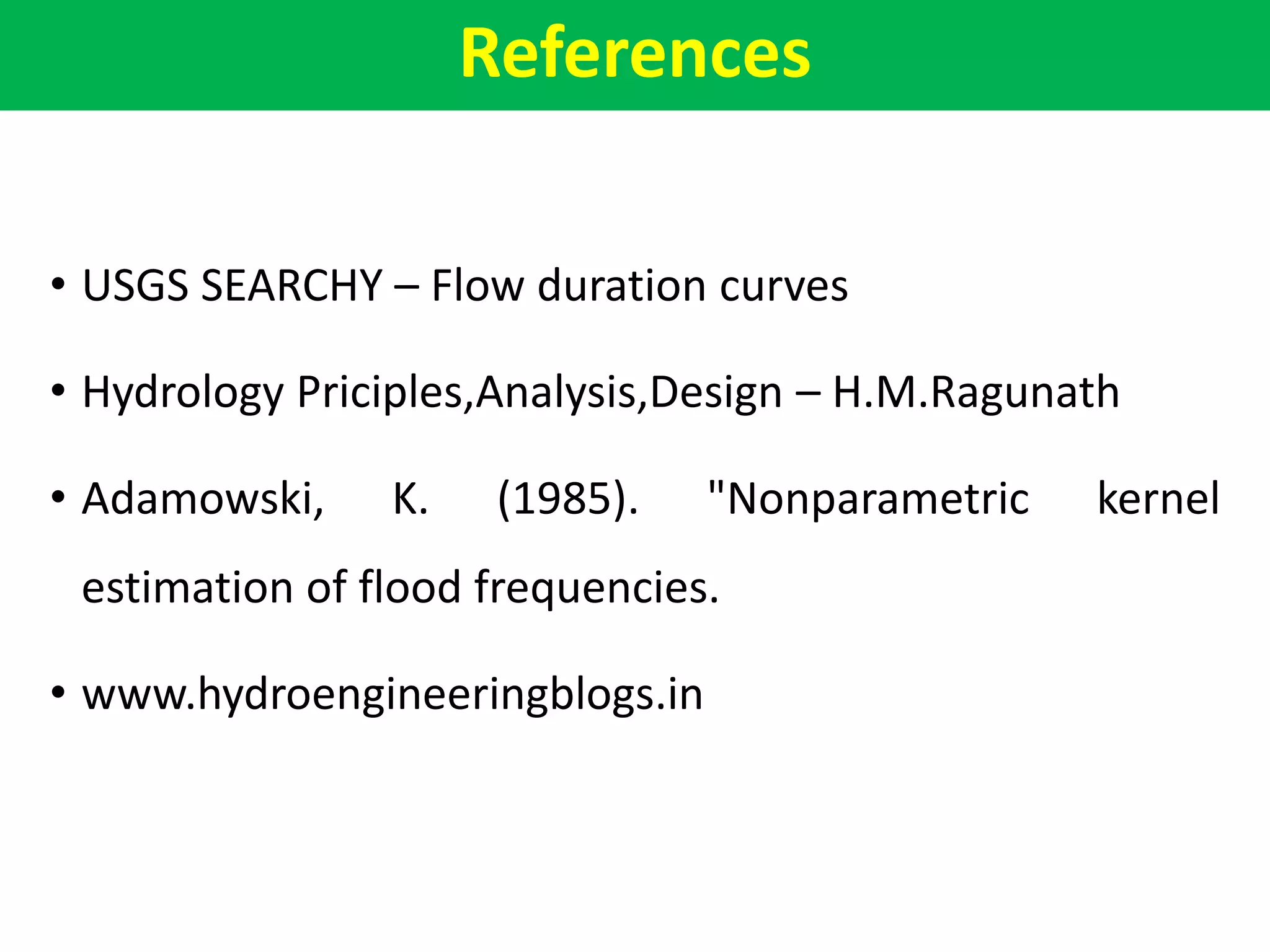 Mass And Flow Duration Curves Pptx Geography Science