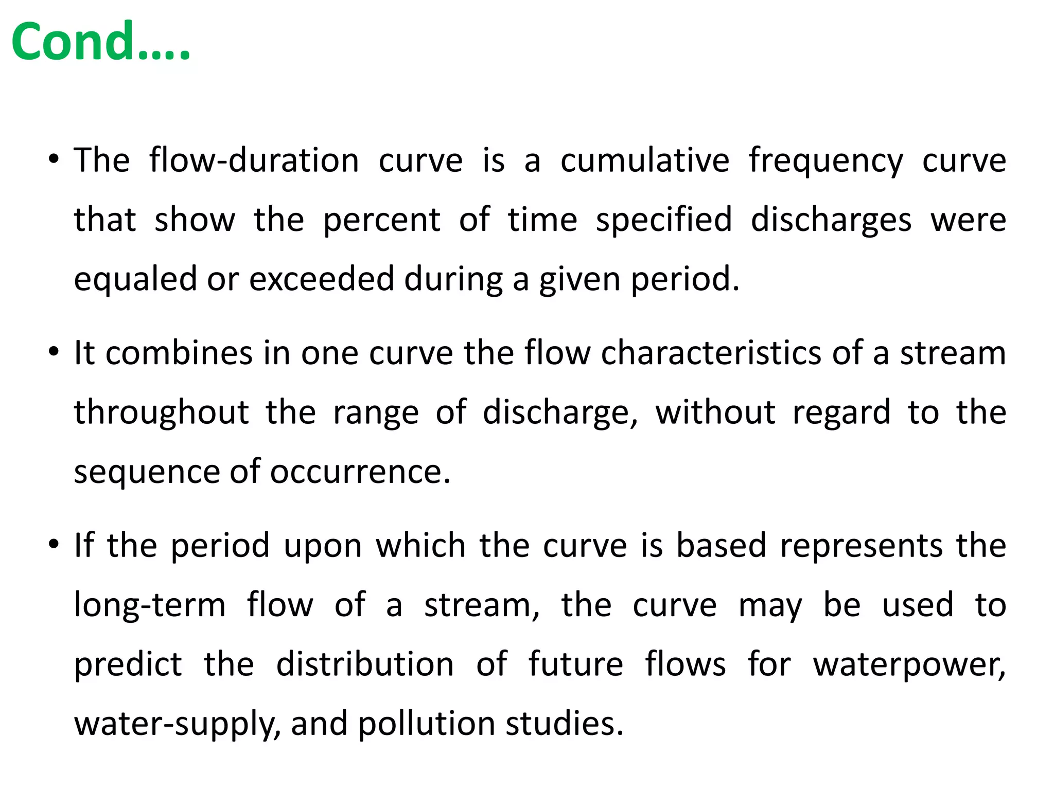 Mass and Flow duration curves | PPTX