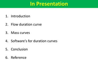 Mass and Flow duration curves | PPTX