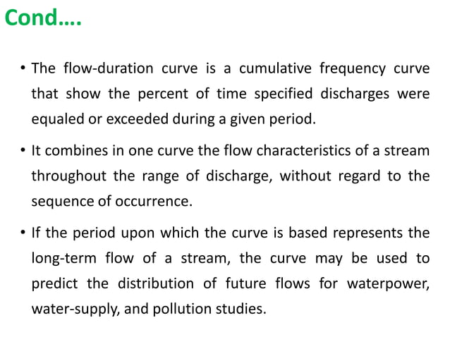 Mass And Flow Duration Curves Ppt
