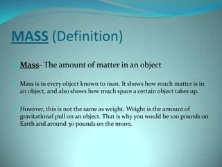Mass and Volume | PPTX