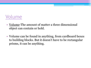 Mass and volume | PPTX