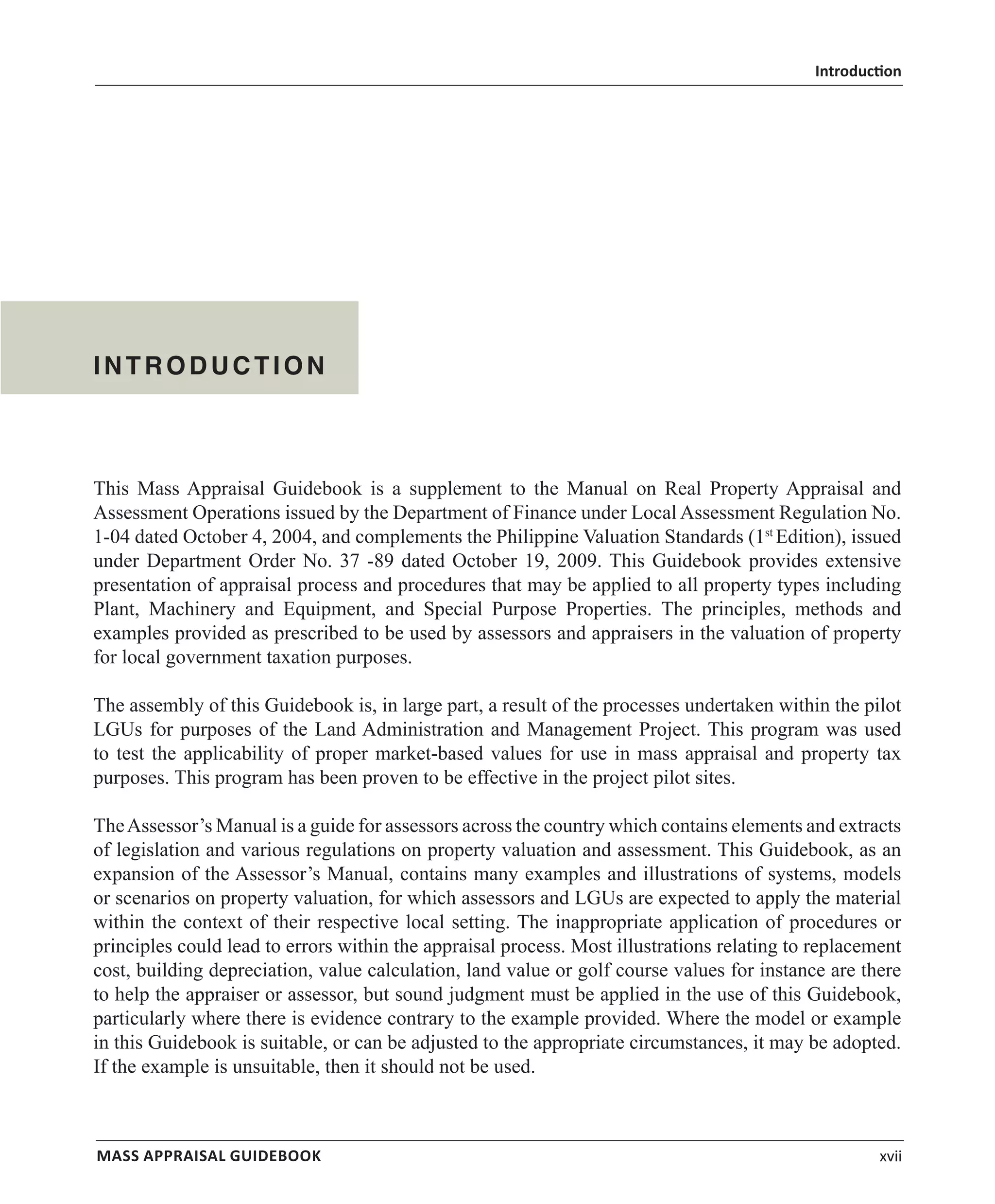 Mass Appraisal Guidebook | PDF