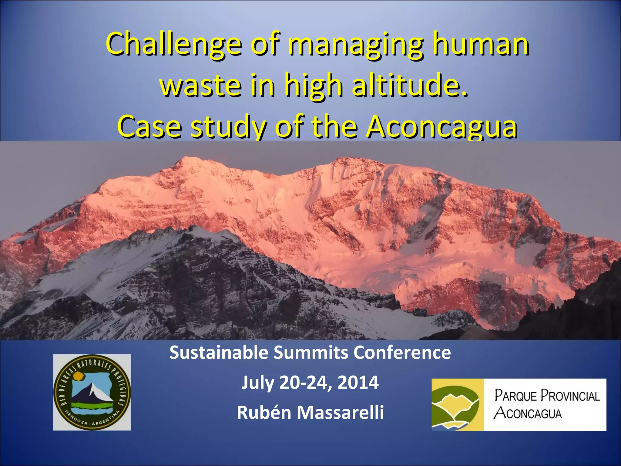 Ruben Massarelli - Challenge of managing human waste in high altitude ...