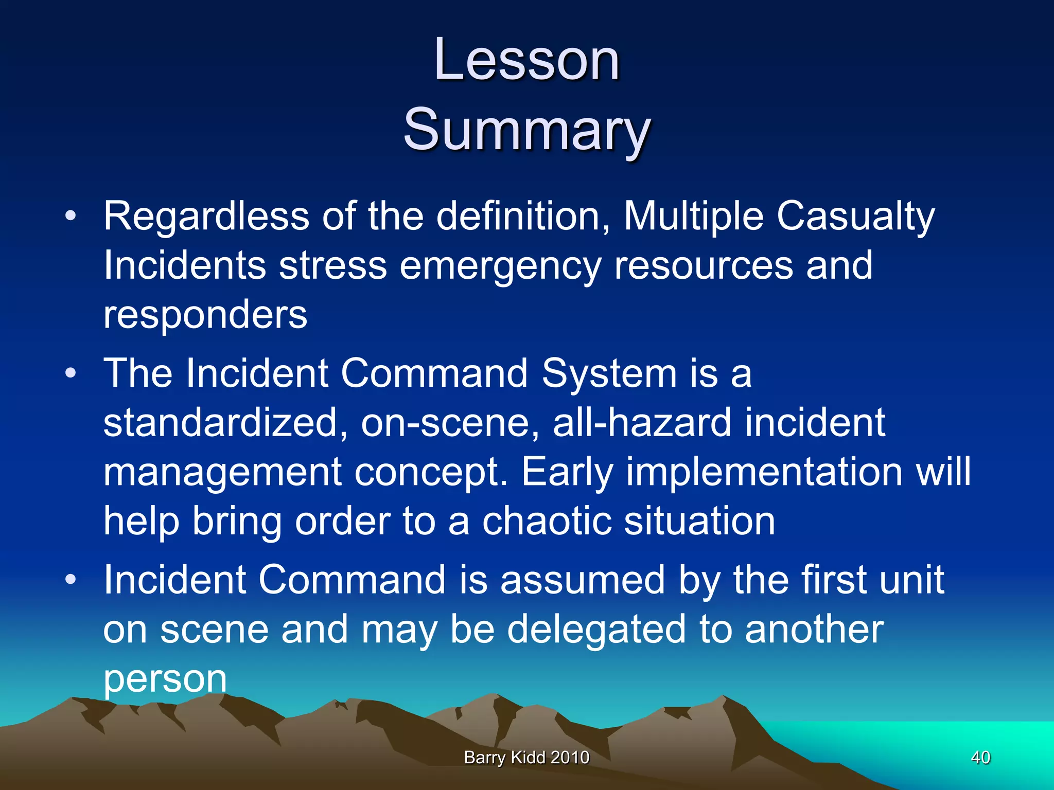 Mass casualty incident program s.t.a.r.t. | PPT