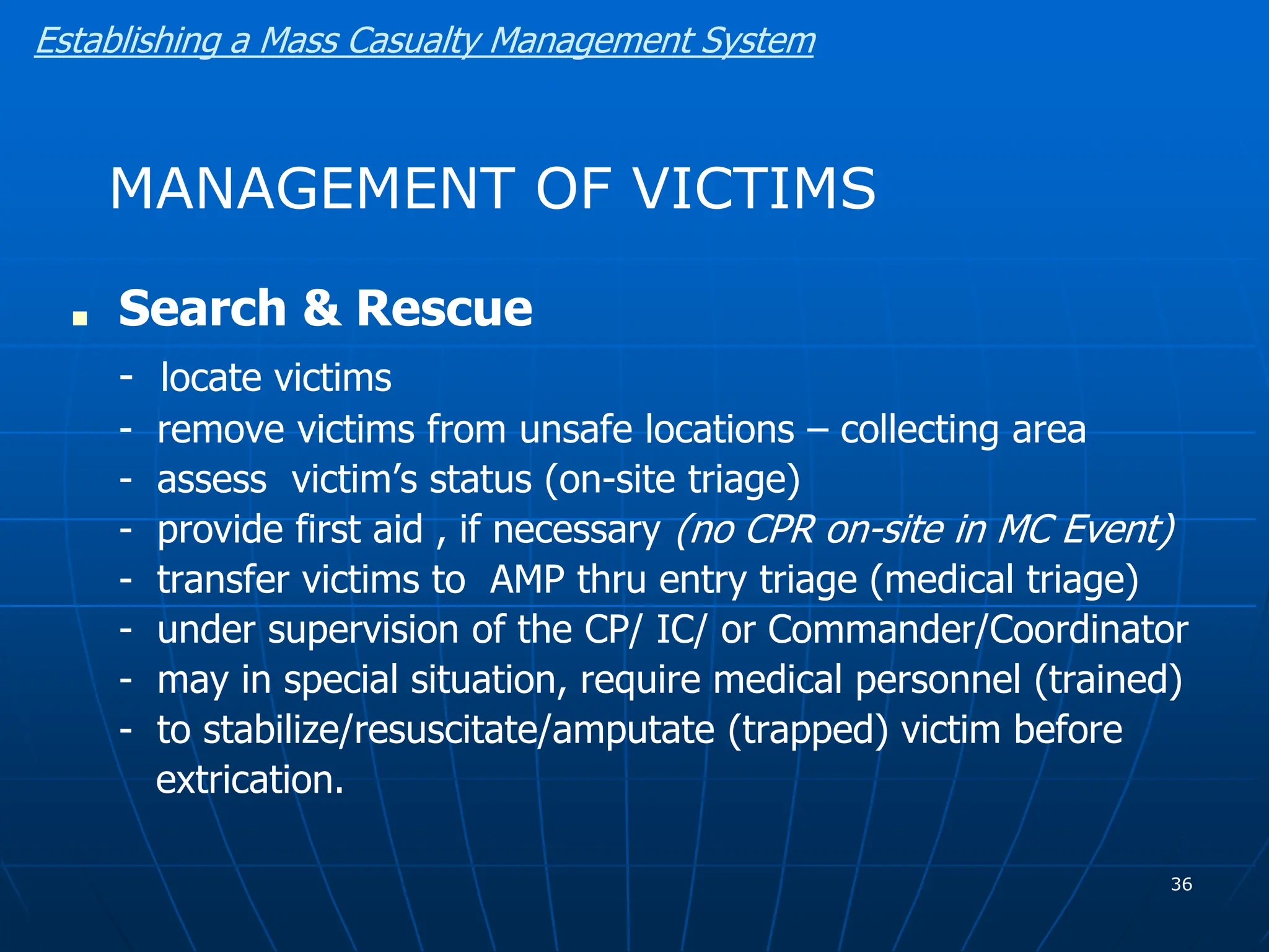 Mass Casualty Management System - Principles & Methods | PPTX