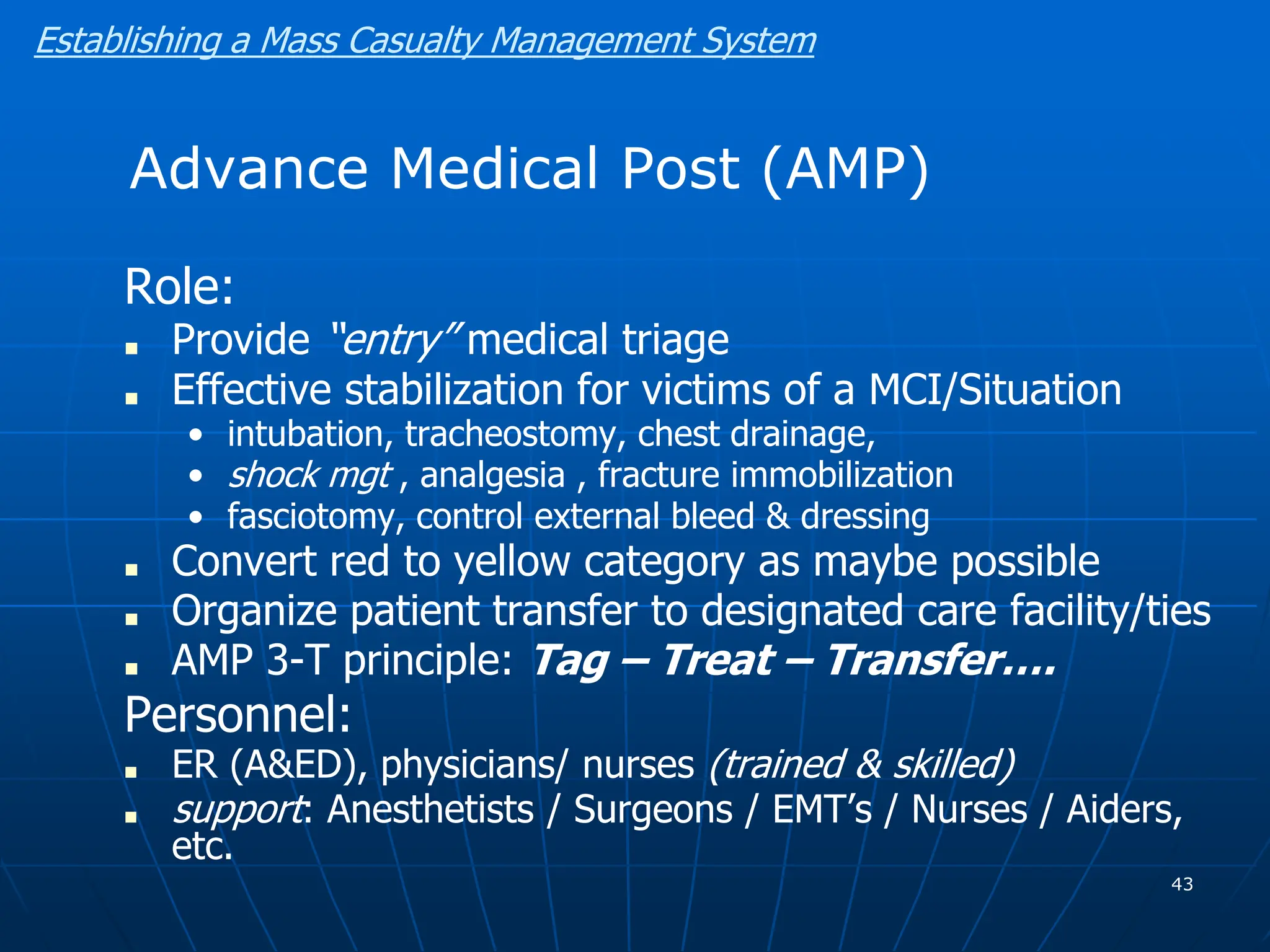 Mass Casualty Management System - Principles & Methods | PPTX