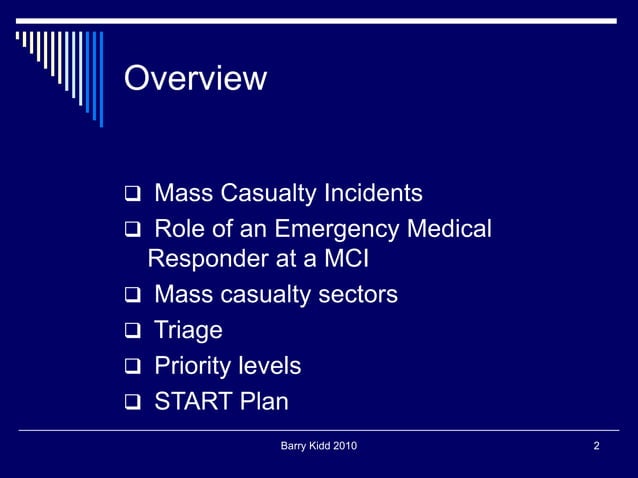 Mass casulaty incidents | PPT