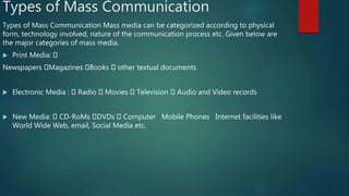 HEALTH COMMUNICATION & MASS MEDIA IN PUBLIC HEALTH | PPTX