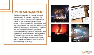 Masscomm Solutions event management company profile | PDF