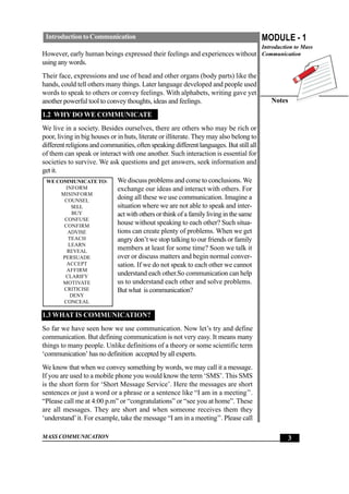 Mass Communication unit 1 | PDF