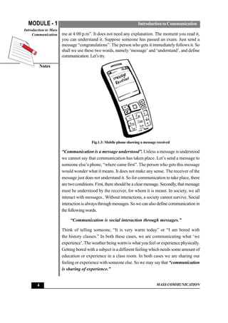Mass Communication unit 1 | PDF