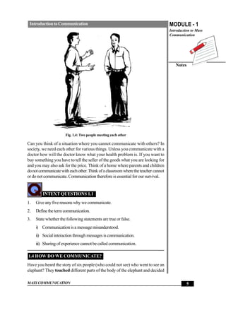 Mass Communication unit 1 | PDF