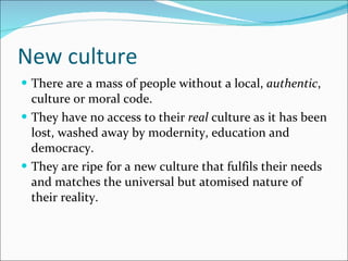 Key Concepts in Media Studies Lecture 2 Mass culture/ mass society ...