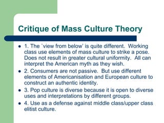 Mass culture theory 2013 | PDF