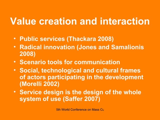 Iteration and co-creation connect the broad field of service design | PPT