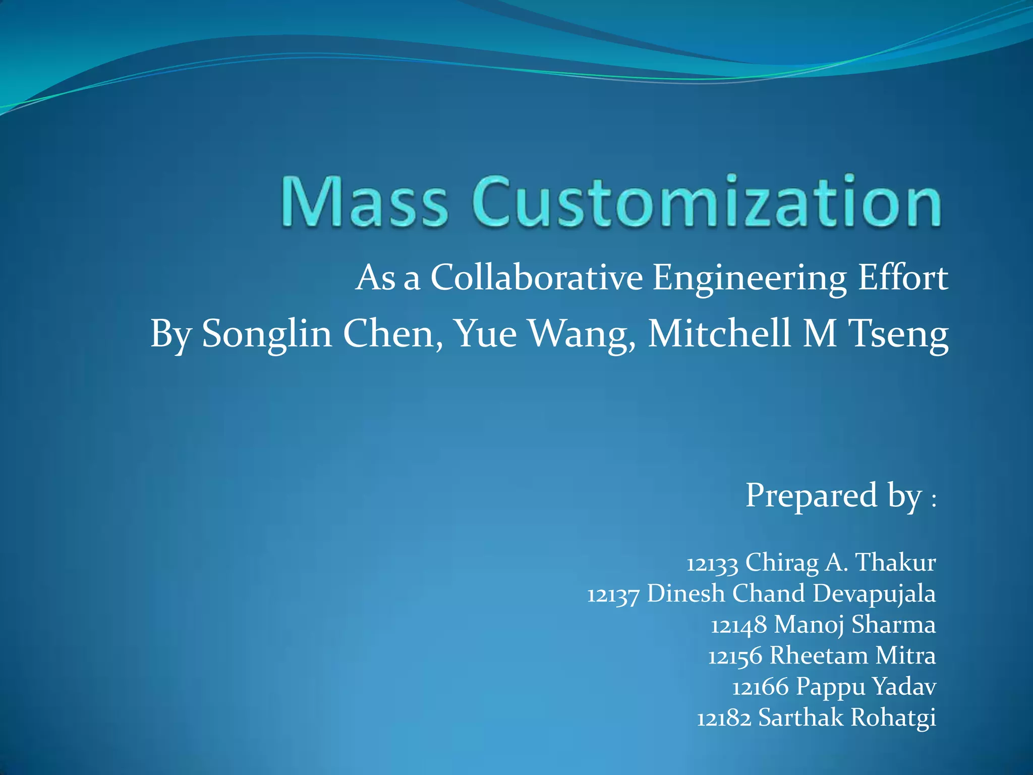 Mass customization | PPTX