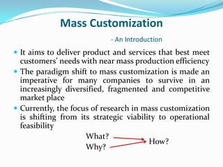 Mass customization | PPT