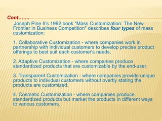 Mass customization and strategies | PPTX