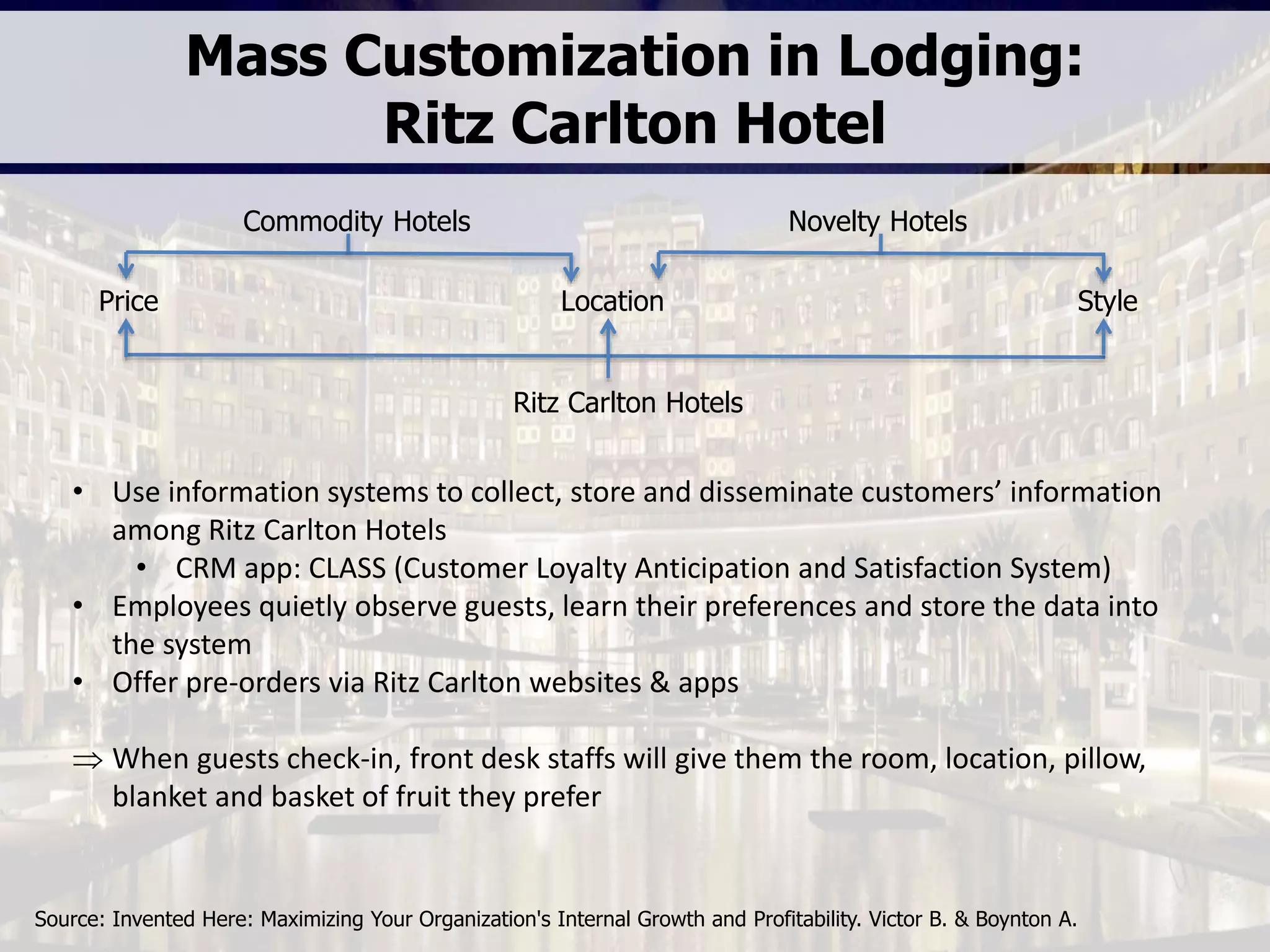 Mass customization in the hospitality industry | PPTX