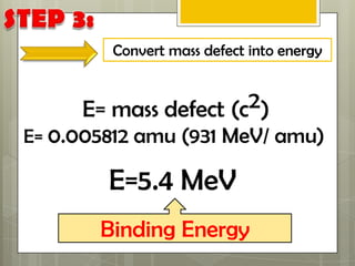 Mass defect and binding energy | PPTX