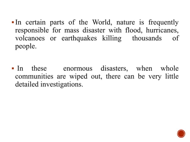 Mass disaster in Forensic Medicine | PPTX