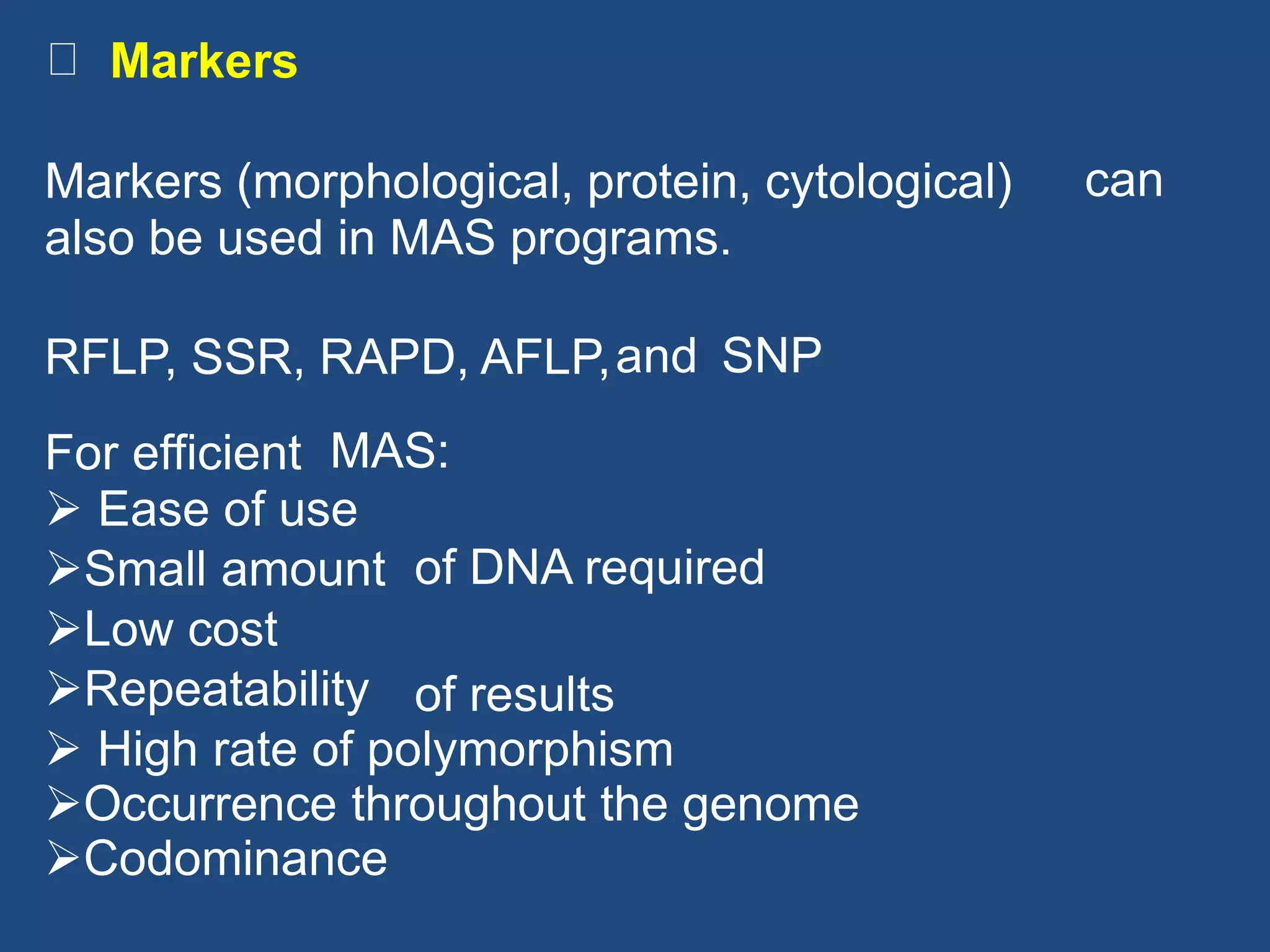 MAS ( Marker Assisted Selection) | PPTX