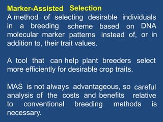MAS ( Marker Assisted Selection) | PPT