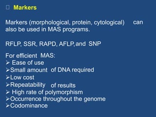 MAS ( Marker Assisted Selection) | PPT