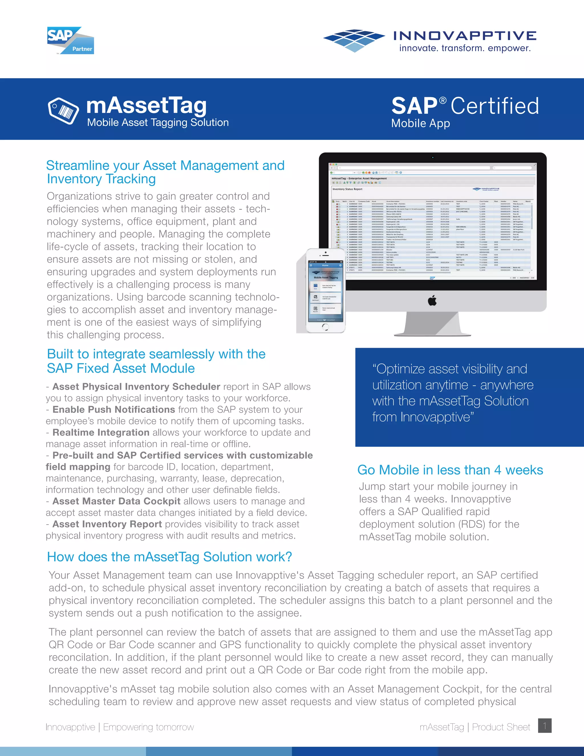 Innovapptive's Mobile Asset Tagging Solution | PDF