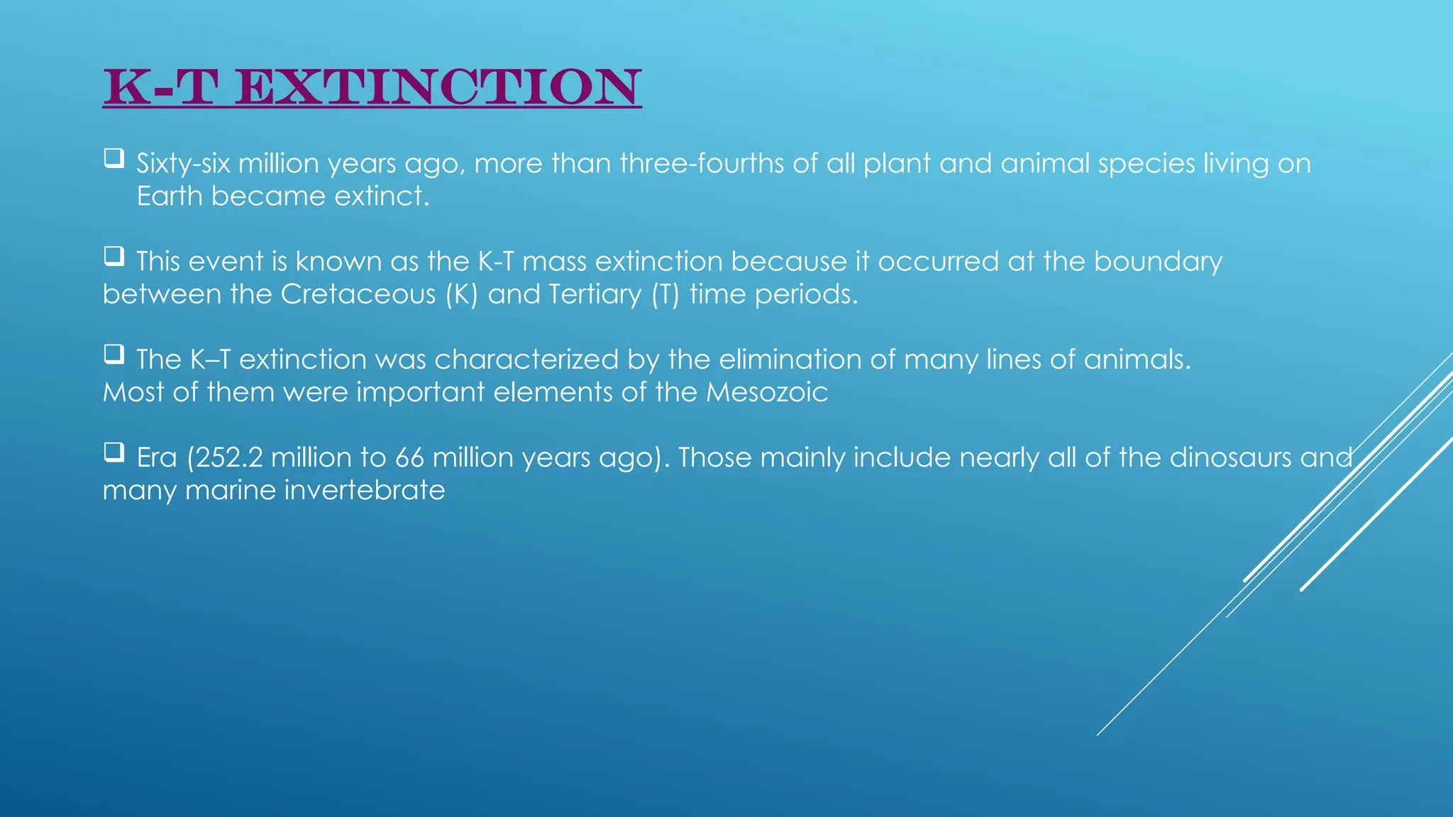 MASS EXTINCTION, the role in evolution, and the types of mass extinction | PPT