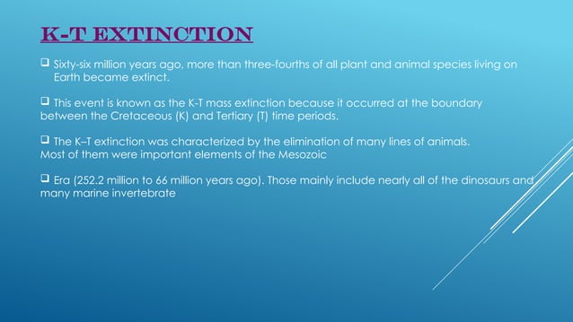 MASS EXTINCTION, the role in evolution, and the types of mass ...