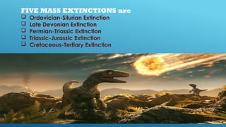 MASS EXTINCTION, the role in evolution, and the types of mass extinction | PPT
