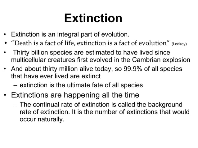 Mass extinctions | PPT | Environment | Science