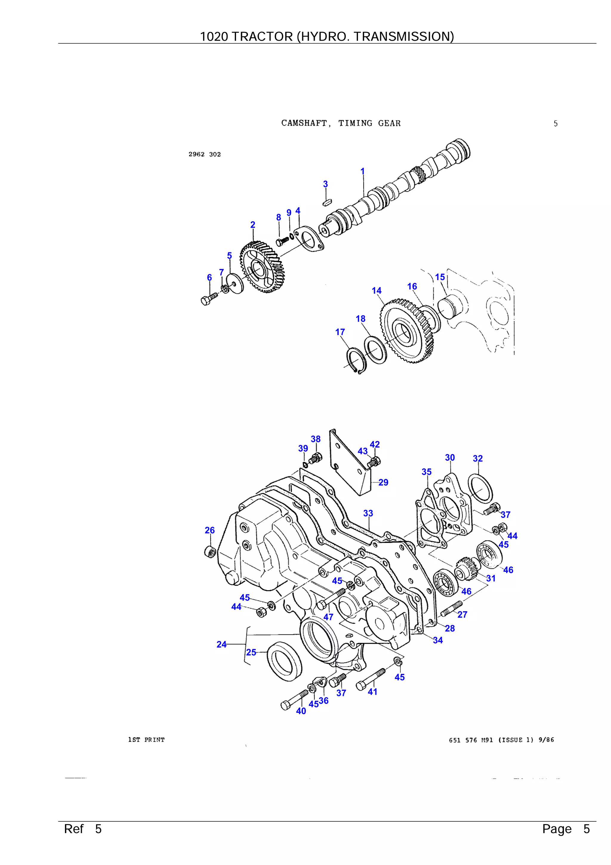Massey ferguson 1020 tractor (hydro. transmission) parts catalogue ...