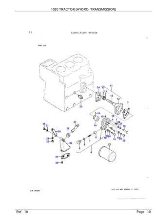 Massey ferguson 1020 tractor (hydro. transmission) parts catalogue manual | PDF
